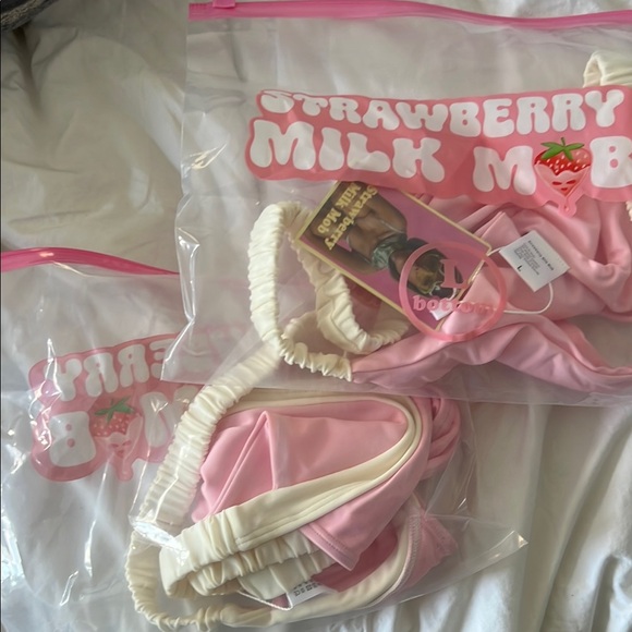 Strawberry Milk Mob | Swim | Strawberry Milk Mob Sporty Bikini Set ...